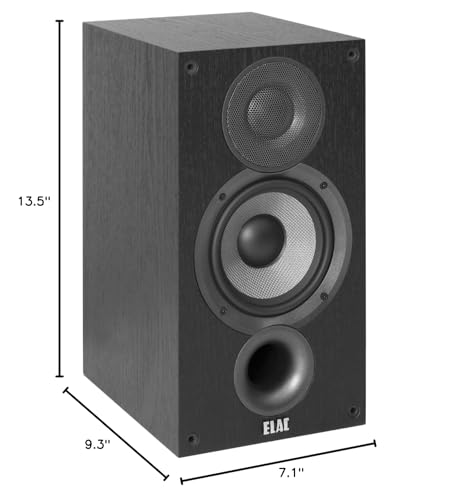 ELAC Debut 2.0 B5.2 Bookshelf Speakers, Black (Pair) - 1β Cloth Dome Tweeter & 5.25β Aramid Fiber Woofer - 2-Way Bass Reflex - Up to 35,000 Hz Response