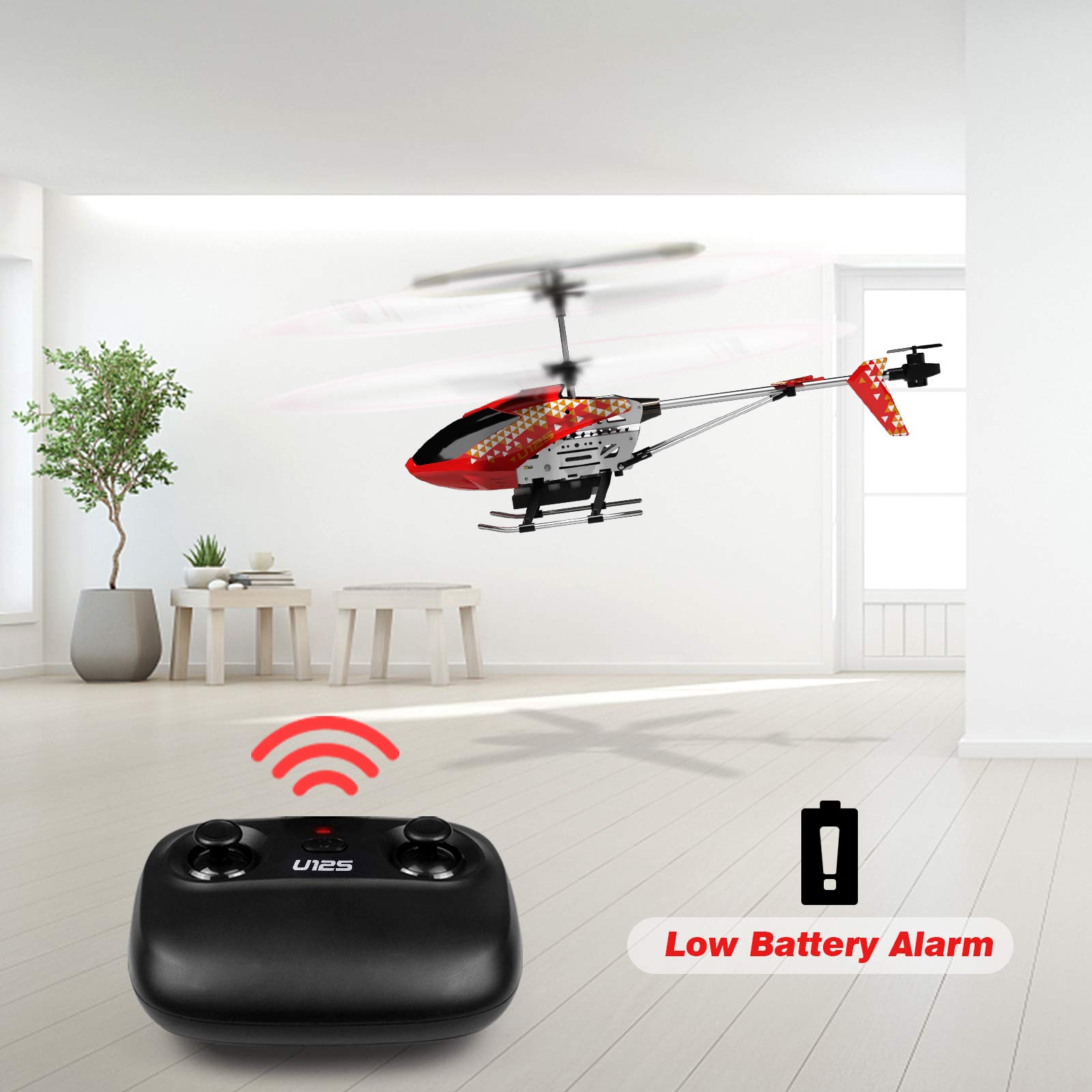 Cheerwing U12S Mini RC Helicopter with Camera Remote Control Helicopter for Kids and Adults (Red)