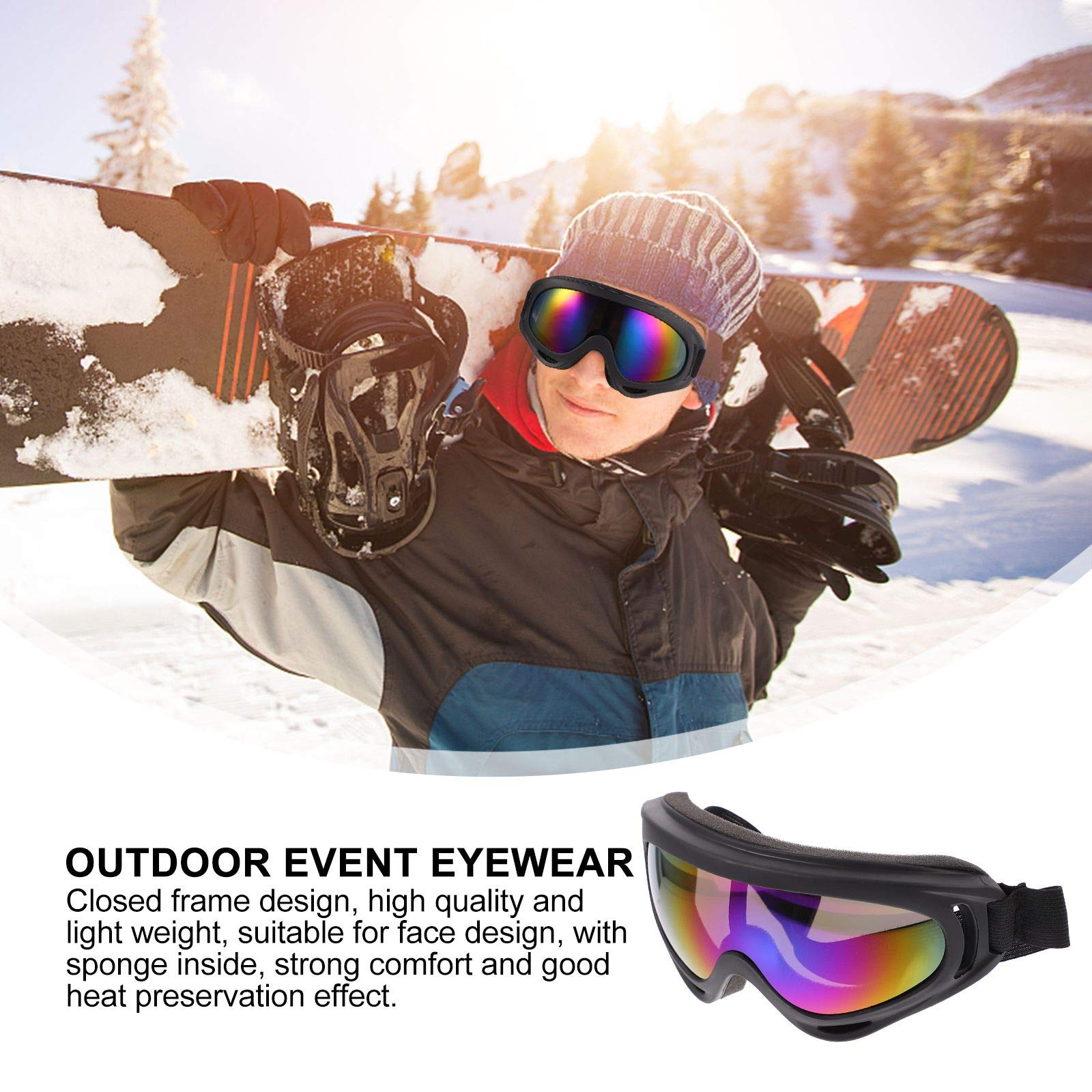 Abaodam 1 Pair Windproof Skiing Riding Cycling Eyeglasses Outdoor Sports Goggles Bike Part