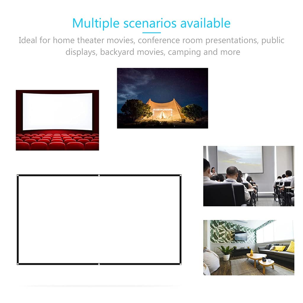 APAINI 150 inch Projector Screen Widescreen 16:9 Portable Projection Screen Anti-Crease Foldable Indoor Outdoor Projector Movies Screen