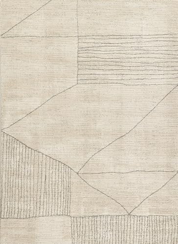 Momeni Rugs WREN 2 Area Rug, 5'3" X 7'3" Ivory Carpet for Living Room, Bedroom, Hallways, Bathroom, and Home Office