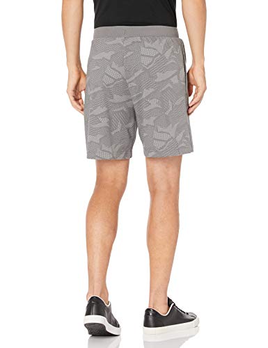 adidas mens Essentials All Over Print Shorts Solid Grey/White X-Large