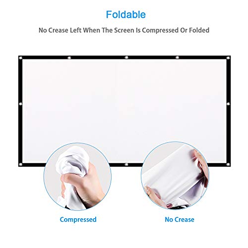 APAINI 60/72/84/100/120/150 inch Portable Projector Screen 16:9 Projection Screen Foldable Thick Durable for Outdoor Home Theater (Size : 72 inch)