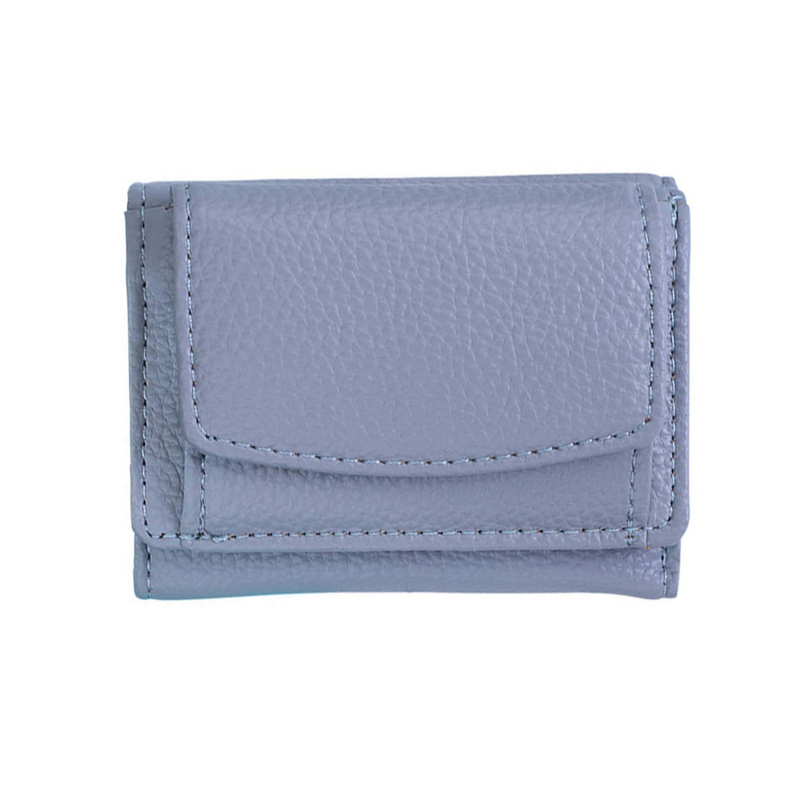 ARSHUN 2023 New Genuine Leather RFID Blocking Card Holder Organizer Pocket Mini Wallet, Foldable Slim Compact Wallet. (Blue)