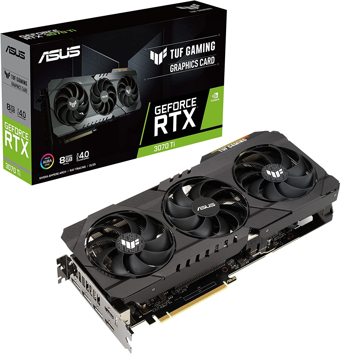 ASUS TUF Gaming NVIDIA GeForce RTX 3070 Ti V2 Graphics Card (PCIe 4.0, 8GB GDDR6X, HDMI 2.1, DisplayPort 1.4a, Dual ball Fan Bearings, Military-grade Certification, GPU Tweak III)