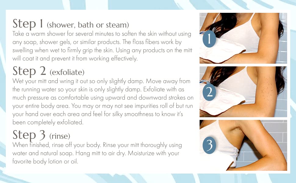 MicrodermaMitt Deep Exfoliating Mitt for Shower β Dead & Dry Skin Remover - Keratosis Pilaris β Body Exfoliator Glove for Men & Women - No Dyes