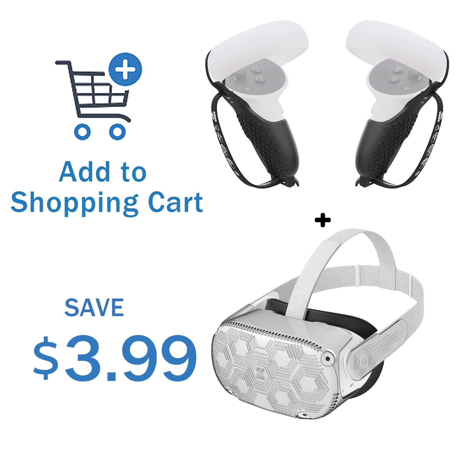 AMVR Touch Controller Grip Cover and VR Headset Protective Shell for Oculus Quest 2 Accessories