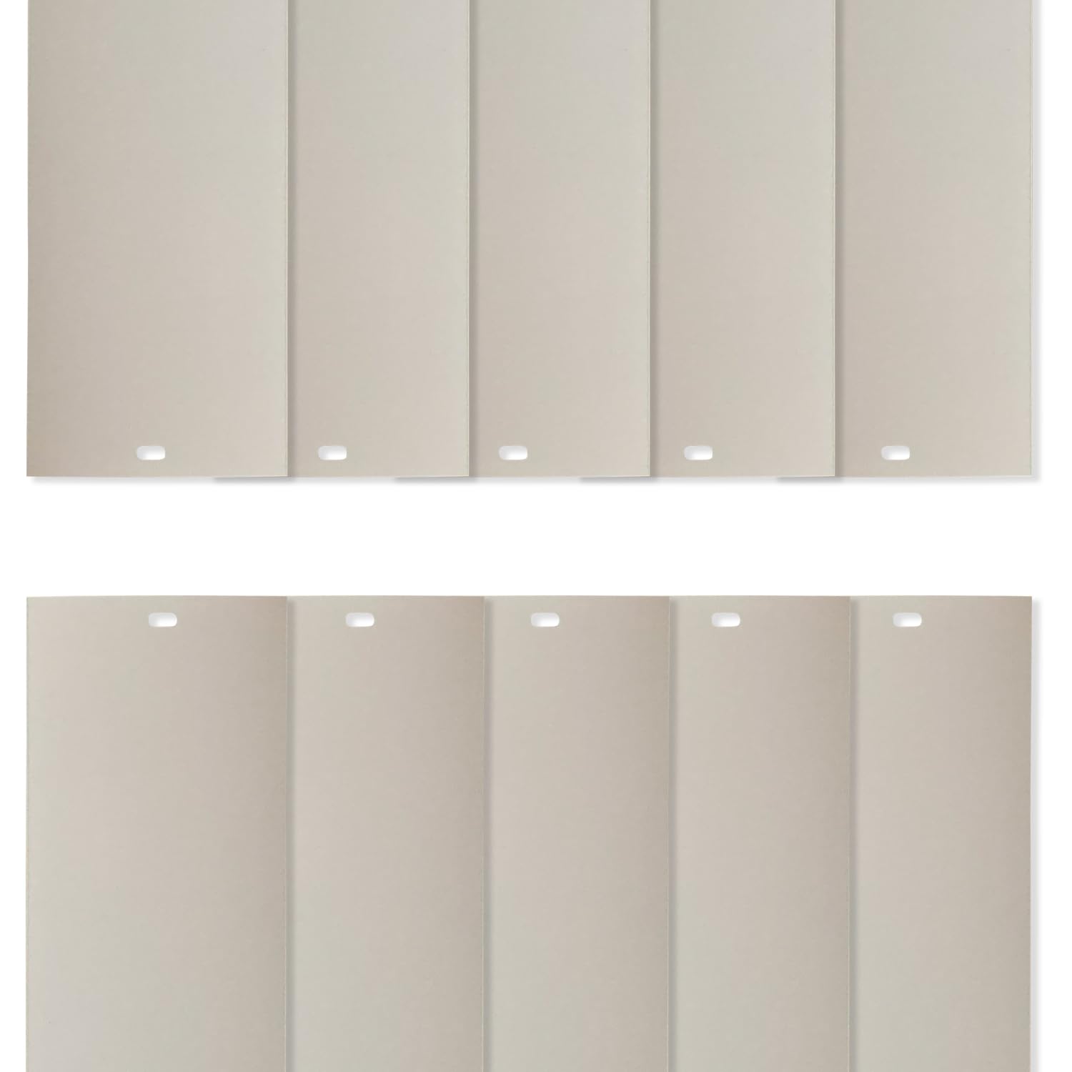 Amazing Drapery Hardware Premium Vinyl/PVC Vertical Blind Replacement Slats, 10 Pack, Light Grey - Smooth, Curved Style - DIY-Friendly and Trimmable Length - Ideal for Replacing Broken Blinds