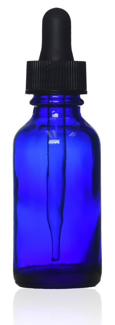 Cobalt Glass Bottles with Eye Droppers (1 oz, 12 pk) For Essential Oils, Colognes & Perfumes, Blank Labels Included