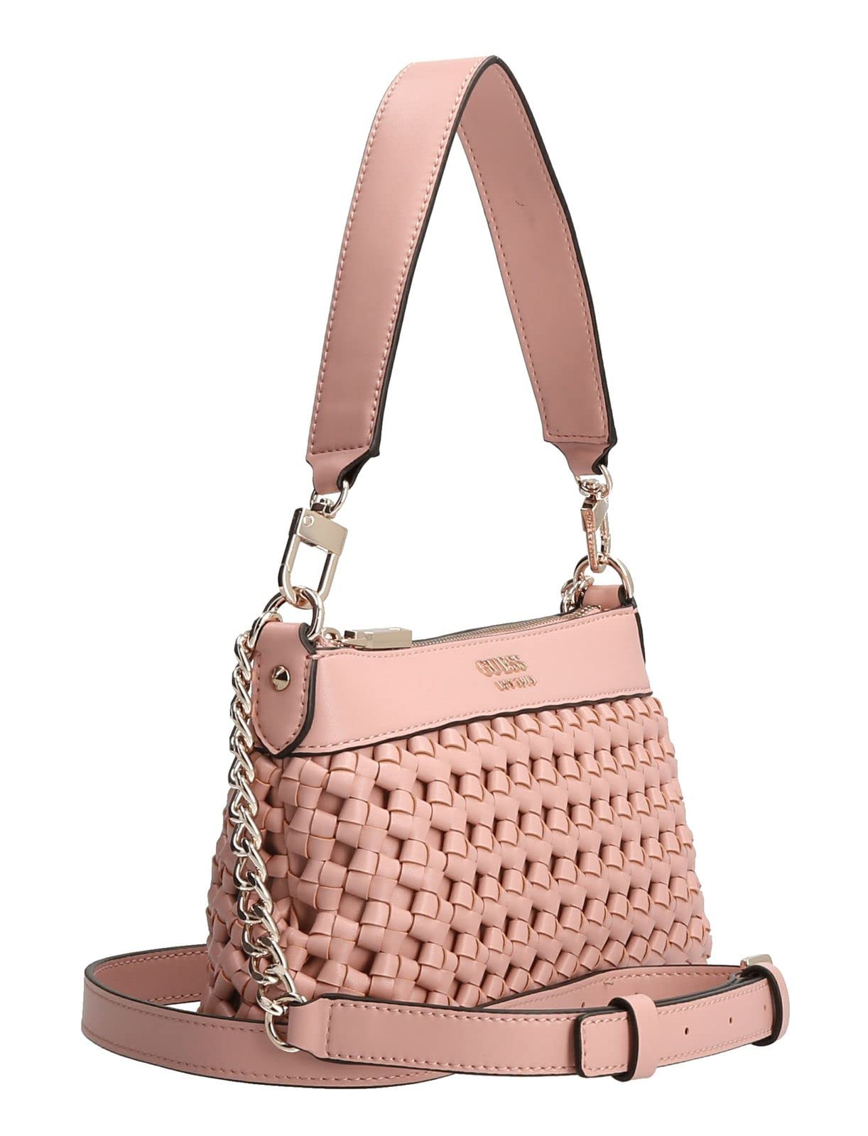 GUESS Sicilia Top Zip Shoulder Bag Pink One Size