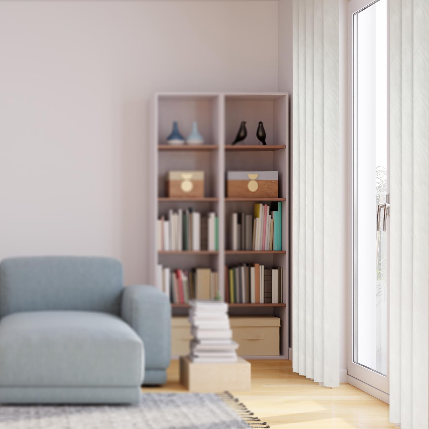 Amazing Drapery Hardware Premium Vinyl/PVC Vertical Blind Replacement Slats, 6 Pack, Textured White, Curved Style - DIY-Friendly and Trimmable Length - Ideal for Replacing Broken Blinds