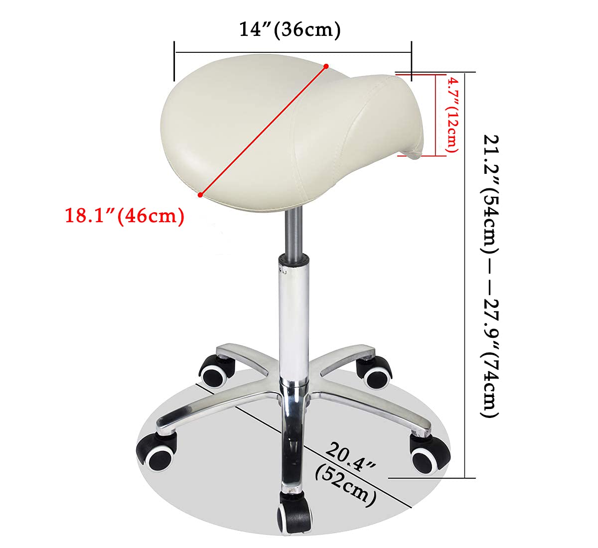 Antlu Saddle Stool Chair with Back Ergonomic Rolling Esthetician Seat for Salon Tattoo Shop Spa Home Dentist Clinic (with Backrest, Black)