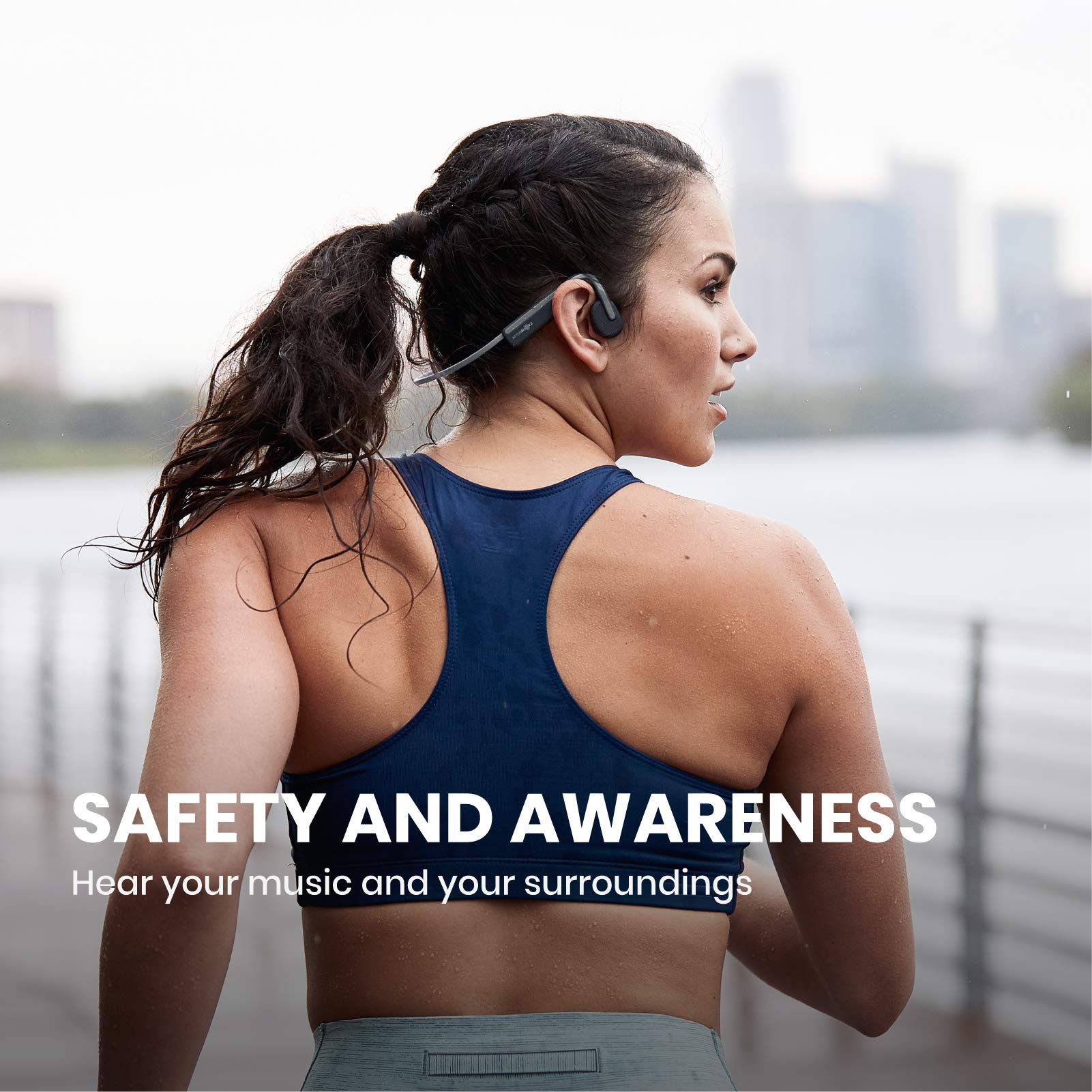 Aftershokz OpenMove Wireless Bone Conduction Open-Ear Bluetooth Headphones Includes Pack