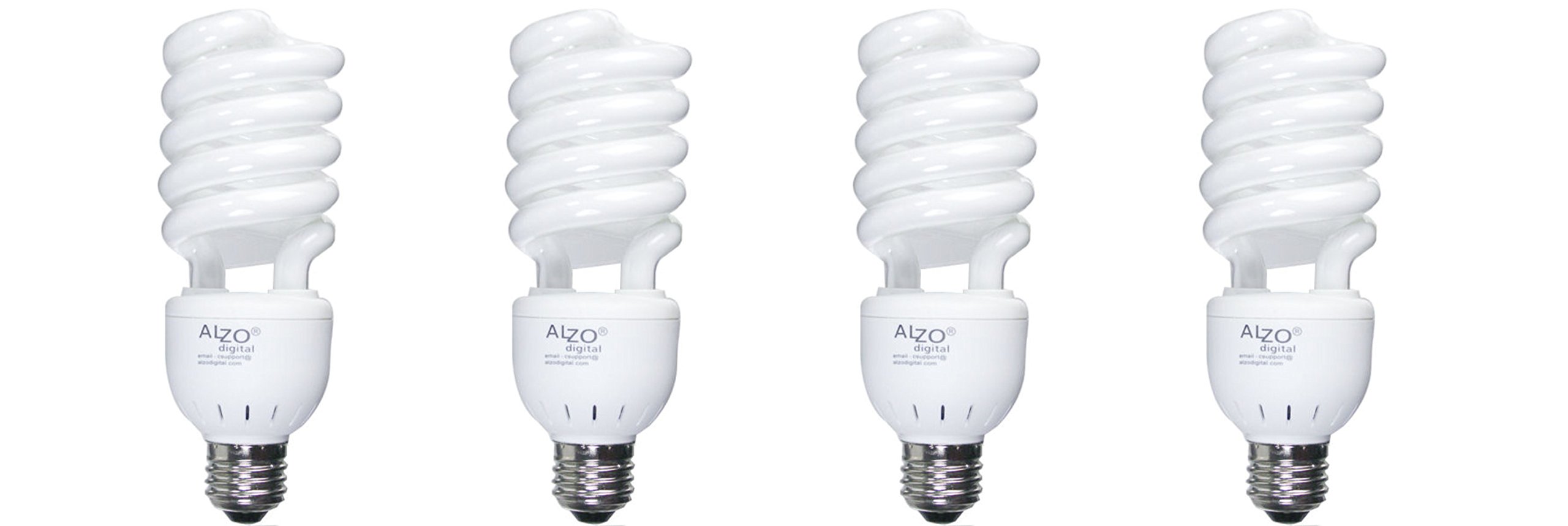 ALZO 27W Full Spectrum CFL Light Bulb 5500K, 1300 Lumens, 120V, Pack of 4