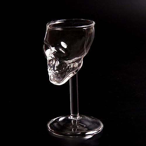 Abaodam Halloween Skull Glasses Goblets Skull Shaped Wine Cups Set of Two Borosilicate Glasses for Halloween Party Accessories Halloween Skull Drinking Glasses