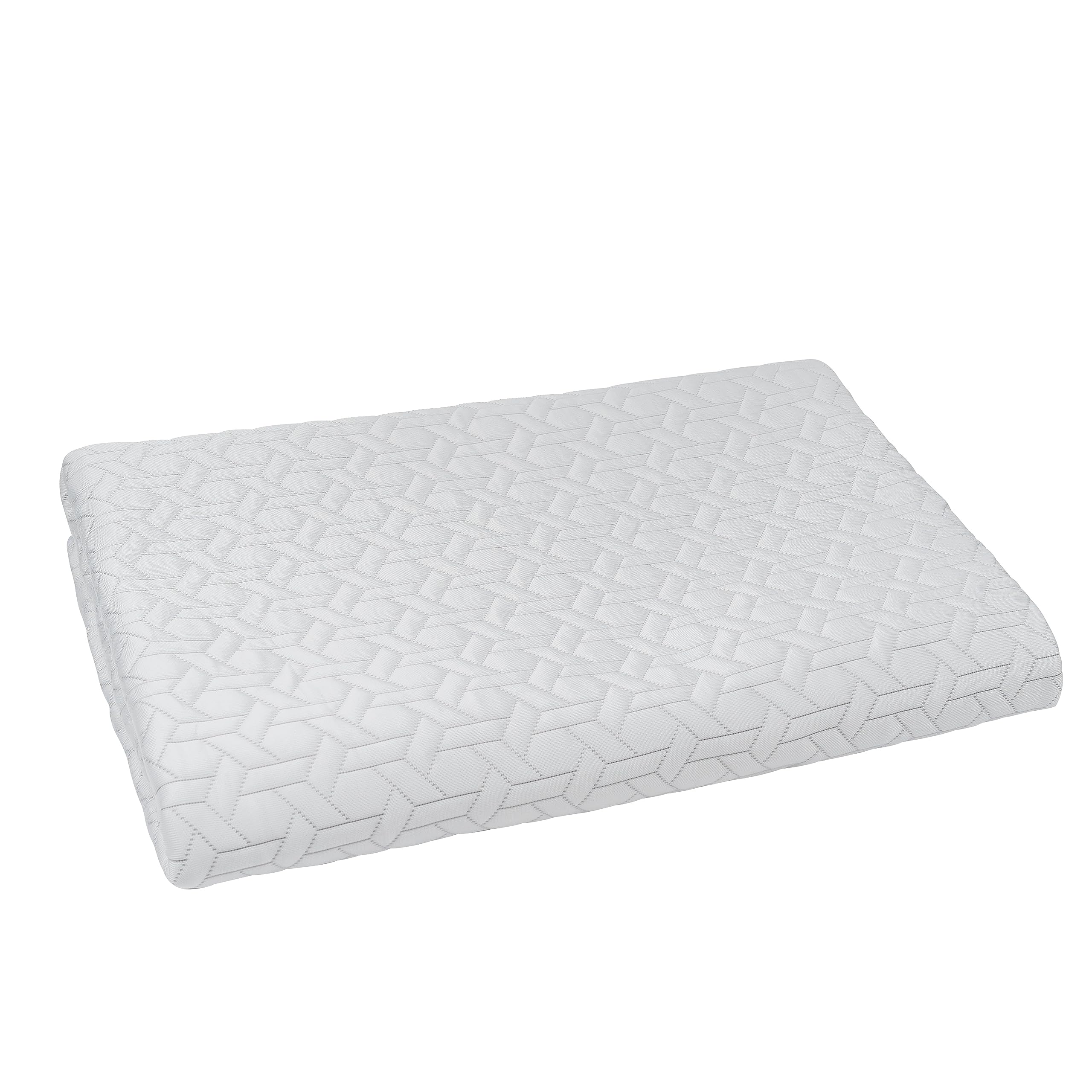 BebePio Duraron Cooling Mattress Topper Pad – Q-max 0.4 Chilling Effect Summer Blanket for Hot Sleepers & Babies – Quick Dry, Breathable, Cool Bed Throw (White, Grey), Mini