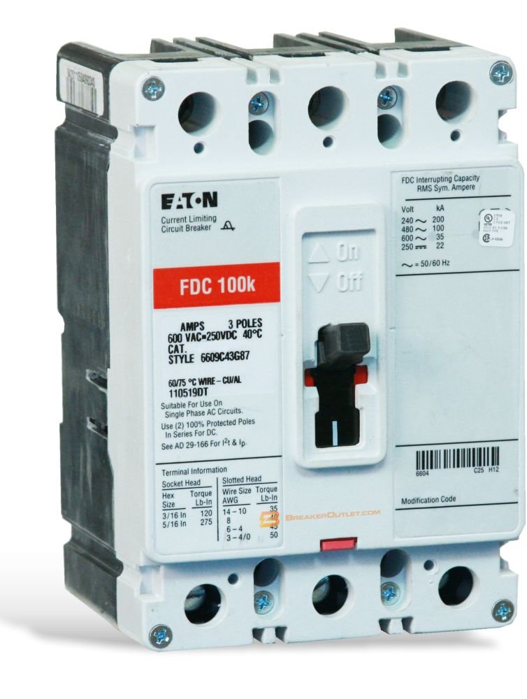 New Cutler-Hammer Eaton FDC3175 Circuit Breaker 3 Pole 175A 600V FDC 100kA