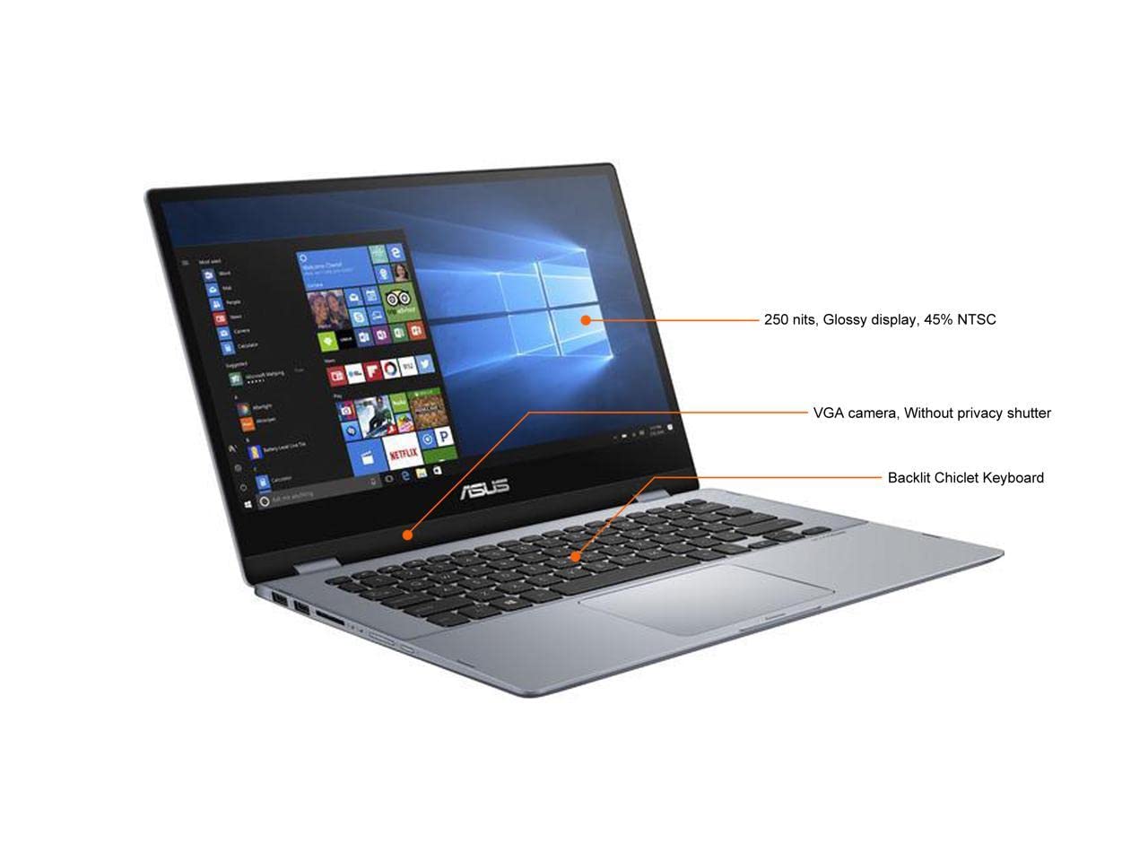 ASUS VivoBook Flip 14" Thin and Light 2-in-1 Touchscreen (4-Core Intel i5-10210U, 12GB RAM, 512GB PCIe SSD, Webcam, Stylus), Full HD Laptop, Backlit, Fingerprint, Wi-Fi 6, Windows 10 Pro (Renewed)