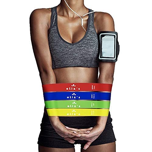 Aliz's Core sliders - Strength slides - Gliding discs - Ab gliders (pack of 2) and Resistance Bands (pack of 4)-UPGRADED - User Guide and Carry Bag Included