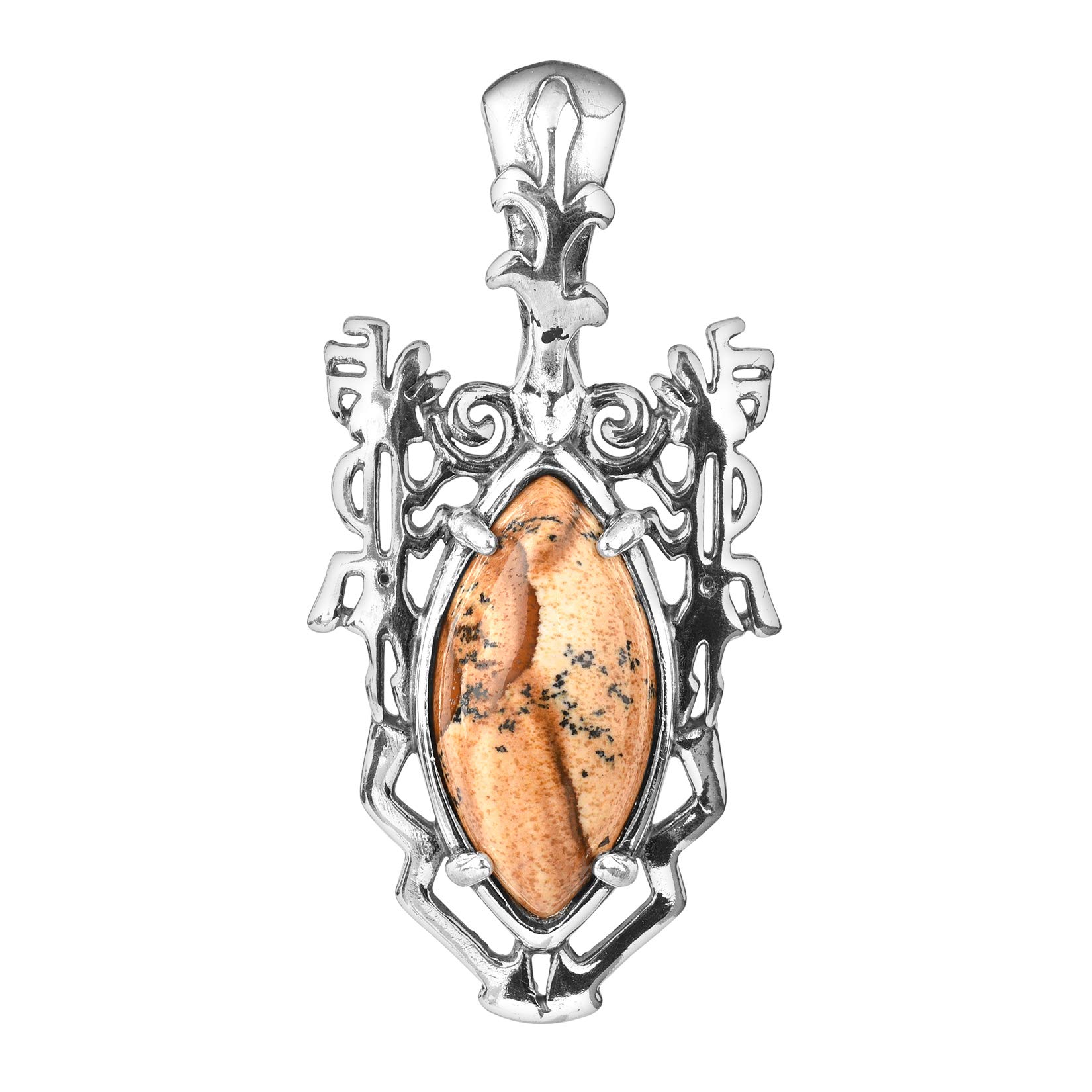 American West Sterling Red Jasper Gemstone Yei-be-chai Pendant Enhancer