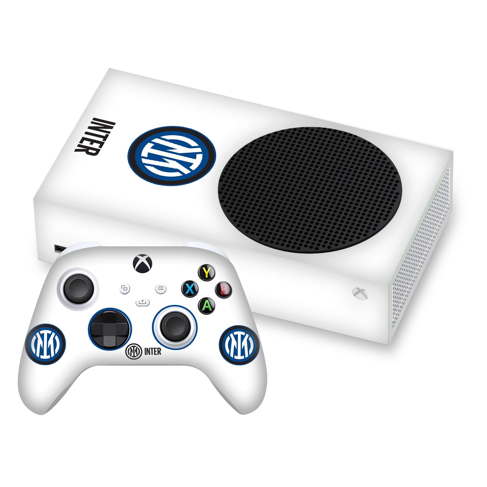 Head Case Designs Officially Licensed Inter Milan Logo On White Badge Vinyl Sticker Gaming Skin Decal Cover Compatible With Xbox Series S Console and Controller Bundle