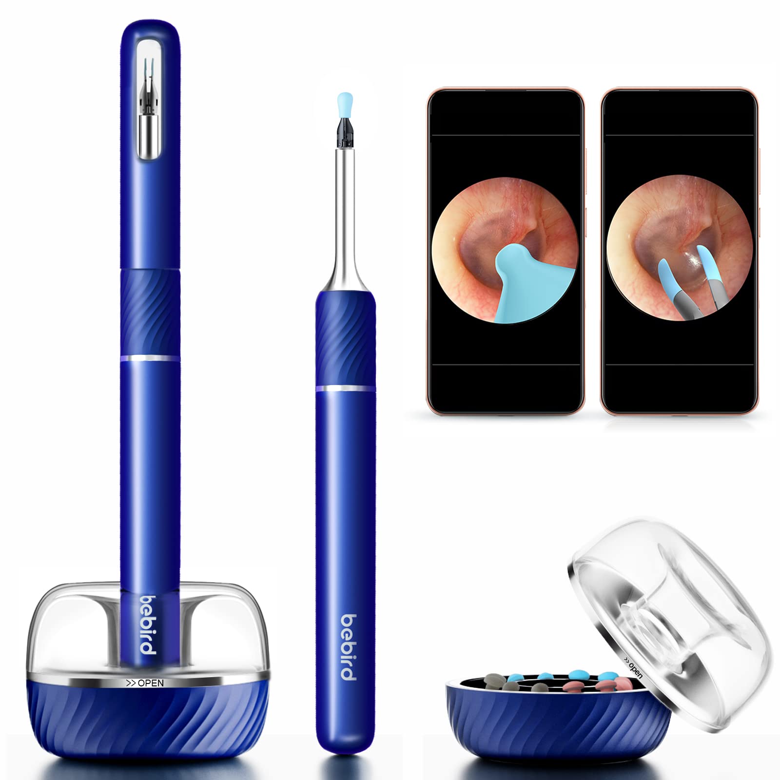 Bebird Note5 Pro,Flagship Models,10 Megapixel HD,3-in-1,Ear Wax Removal Tool Camera,Tweezers and Rod,25 Pcs,Ear Cleaner with Camera,Bebird Ear Cleaner,Ear Wax Removal,Otoscope [Starry Blue]