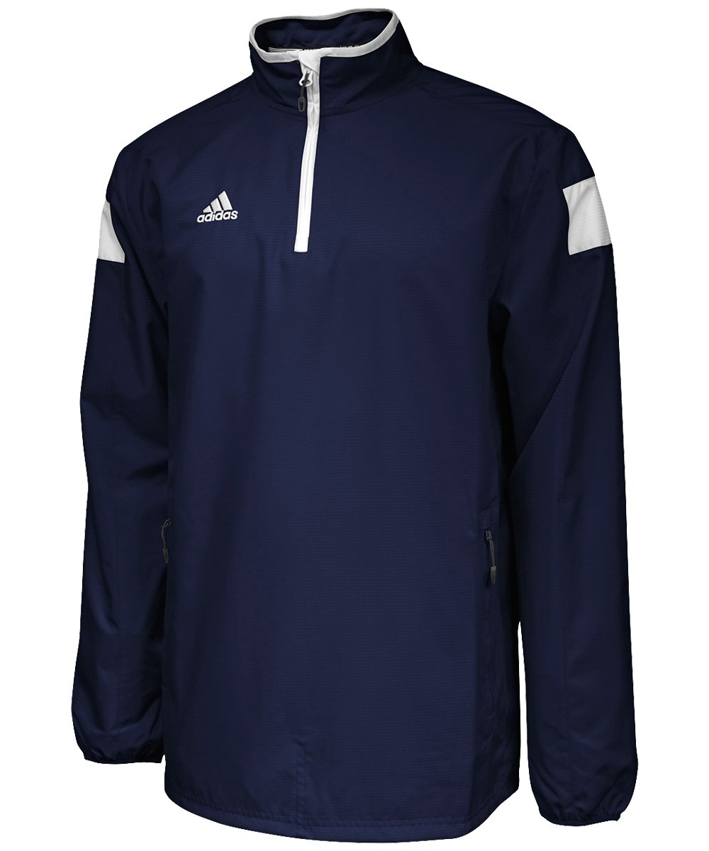 adidas Mens Shockwave woven 1/4 Zip Jacket, Collegiate Navy/White, Small