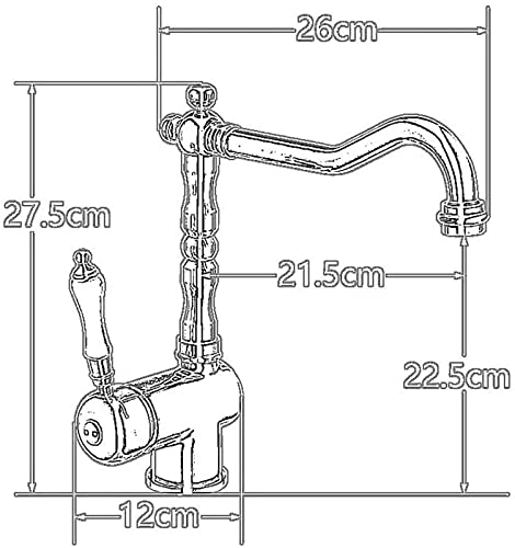 Kitchen Rotatable Washing Pool Hot and Cold Water Mixer Tap Antique Copper Drawing Sink Tap with Ceramics Handle Bathroom WC Bath Wash Basin Faucet