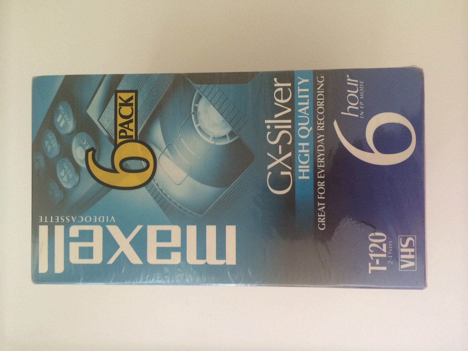 Maxell 6 Pack GX-Silver T-120 VHS 6 Hour In EP Mode Video cassette