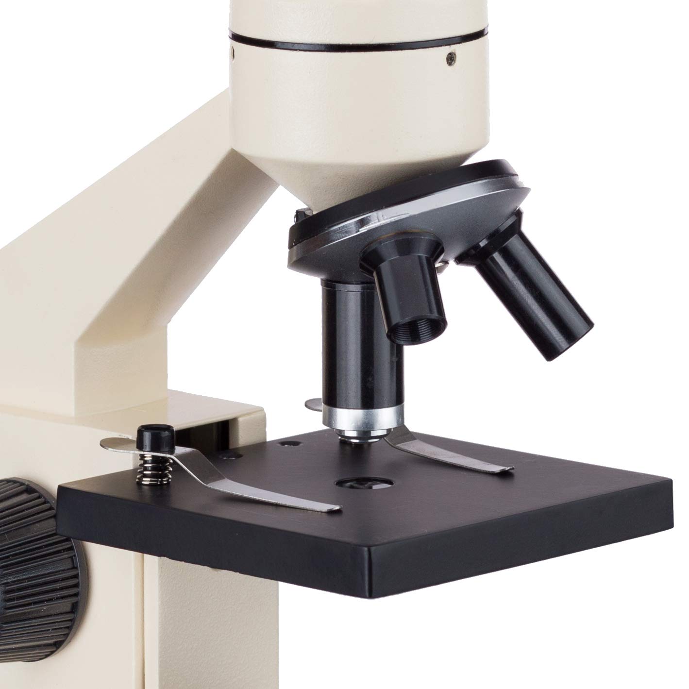 AmScope Optical Glass Lens All-Metal LED Compound Microscope, 6 Settings 40x-1000x, Portable AC or Battery Power