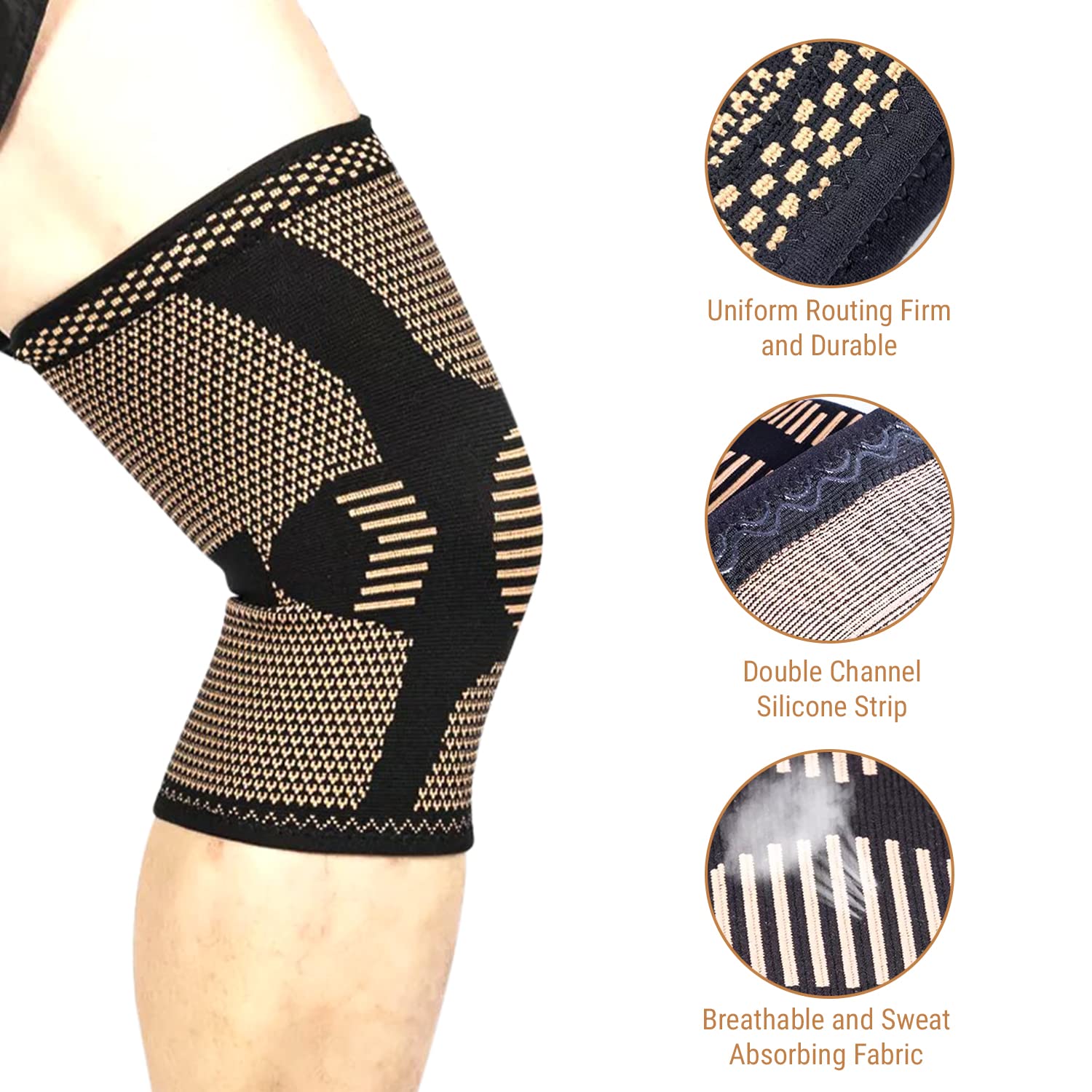 AZ Copper Relief Copper Knee Brace for Arthritis Pain and Support-Copper Knee Sleeve Compression for Sports, Workout, Arthritis Relief-Single Pack (Small)
