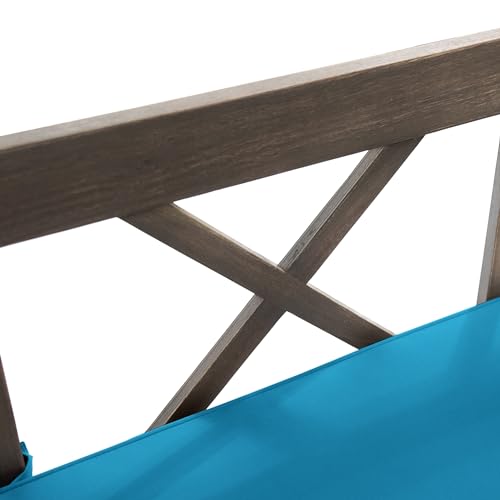 Christopher Knight Home Aldrich Outdoor Acacia Wood Expandable Daybed with Water Resistant Cushions, Dark Teal and Gray