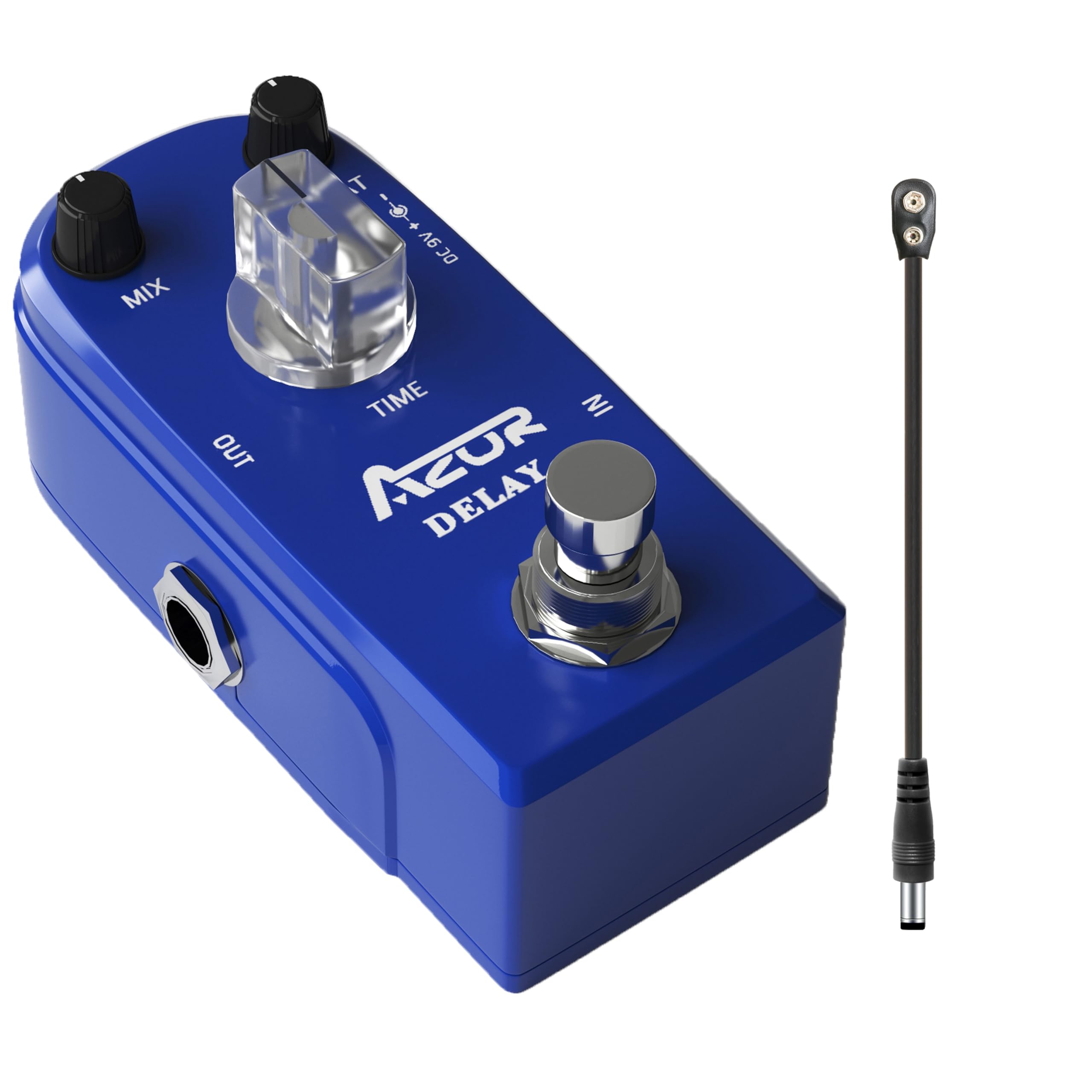 AZOR Delay Guitar Effect Pedal Vintage Delay Mini Pedal with Guitar Pedal Power Cable,9V Battery Clip Converter Power Cable