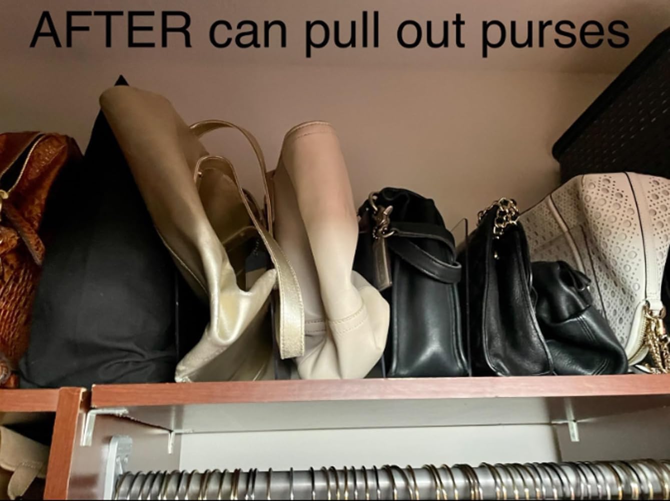 Clear Closet Bag Storage Dividers Rack, Detachable Cupboard Shelf, Acrylic Shelf Dividers, Purse Storage Organizer, Handbag Display Stand, Desk File Sorter Stand Holder Bookshelf