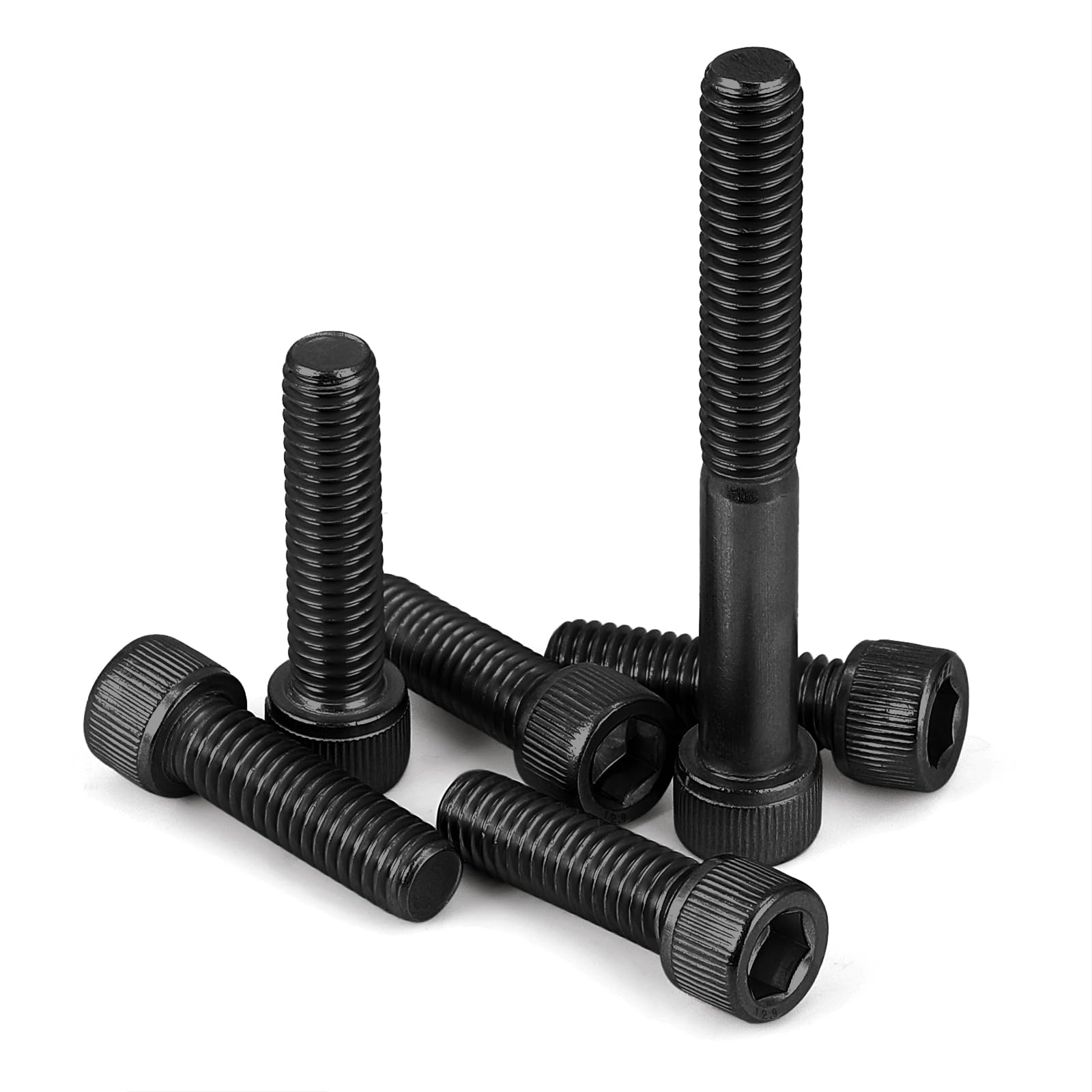 M8-1.25 x 20mm (10mm to 120mm Available) Socket Head Cap Screws, Allen Socket Drive, 12.9 Alloy Steel, Full Thread, Black Oxide, 20 PCS