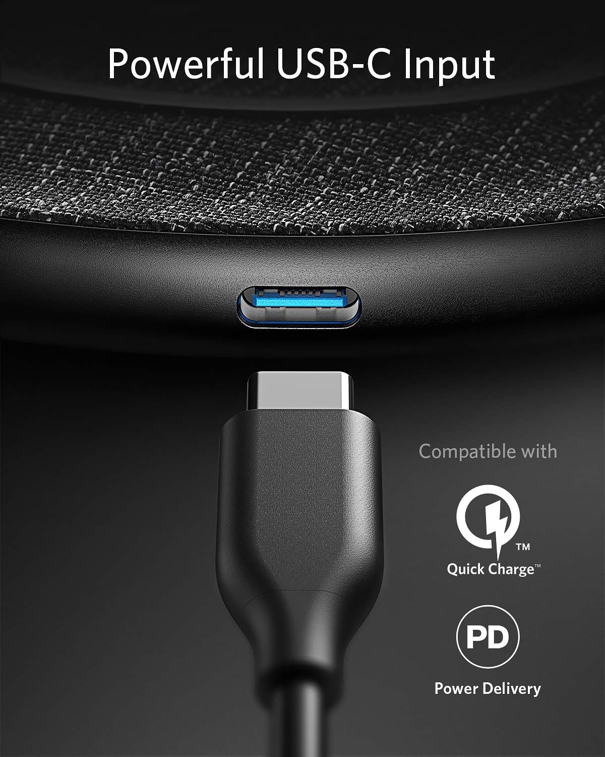 Anker Wireless Charger PowerWave Sense Pad Alloy with Quick Charge 3.0 Adapter, USB-C Input Qi-Certified Fast Wireless Charging for Pixel 3 4 3XL 4XL, iPhone 13/13 Pro / 12/12 Pro Max / 12 Mini