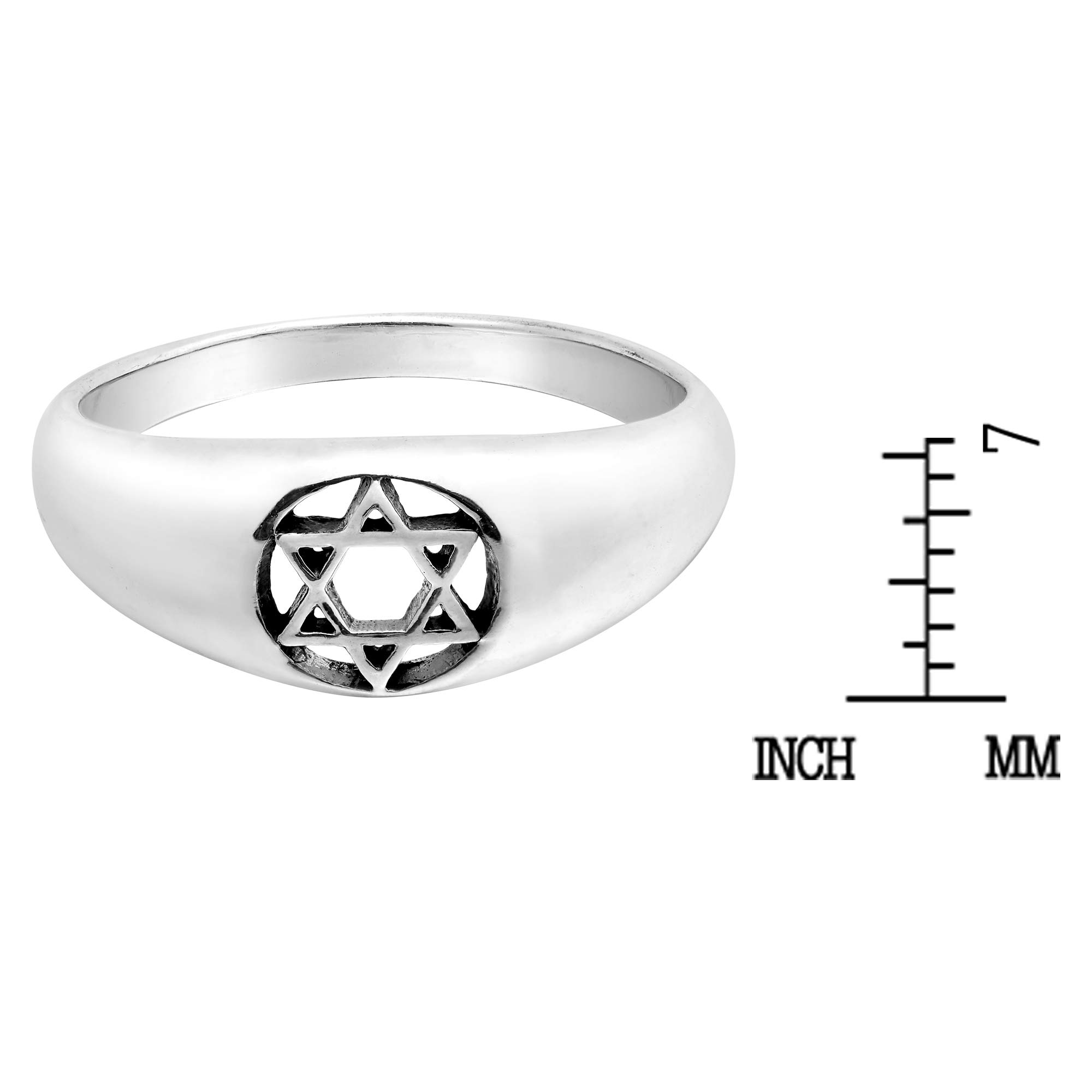 AeraVida Meaningful & Elegant Star of David .925 Sterling Silver Ring (8)