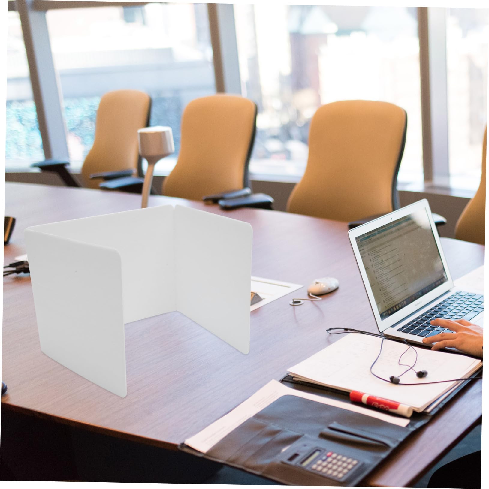 Amosfun 2pcs Portable Office Desk Desktop File Holder Desk Dividers Divide Board for Desk Protective Privacy Sneeze Guard Panel Desktop Classroom Dividers Plastic Screen Student Partition