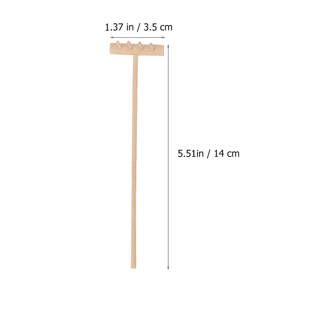 HEALLILY 8Pcs Mini Zen Sand Rakes Bamboo Rakes Tool Miniature Meditation Zen Garden Tool Feng Shui Tabletop Rock Ornament Garden Desktop Sandbox Kits 14cm x3. 5cm