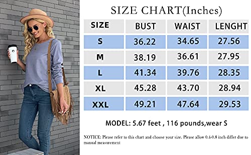Aokosor Fall Clothes for Women 2023 Long Sleeve Crewneck Tunic Tops Black Winter M