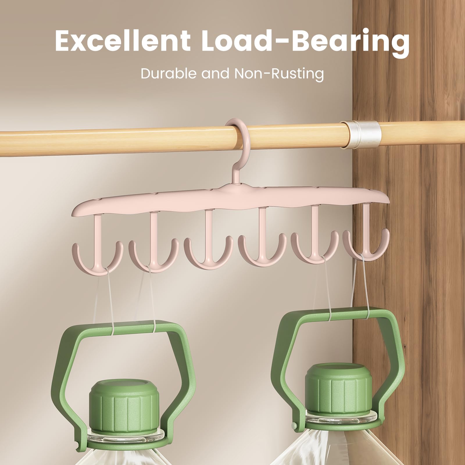 Belt Hanger for Closet - Large Capacity Tie and Belt Organizer with 12 Hooks, Space-Saving 360° Rotating Belt Rack for Closet Storage Accessories