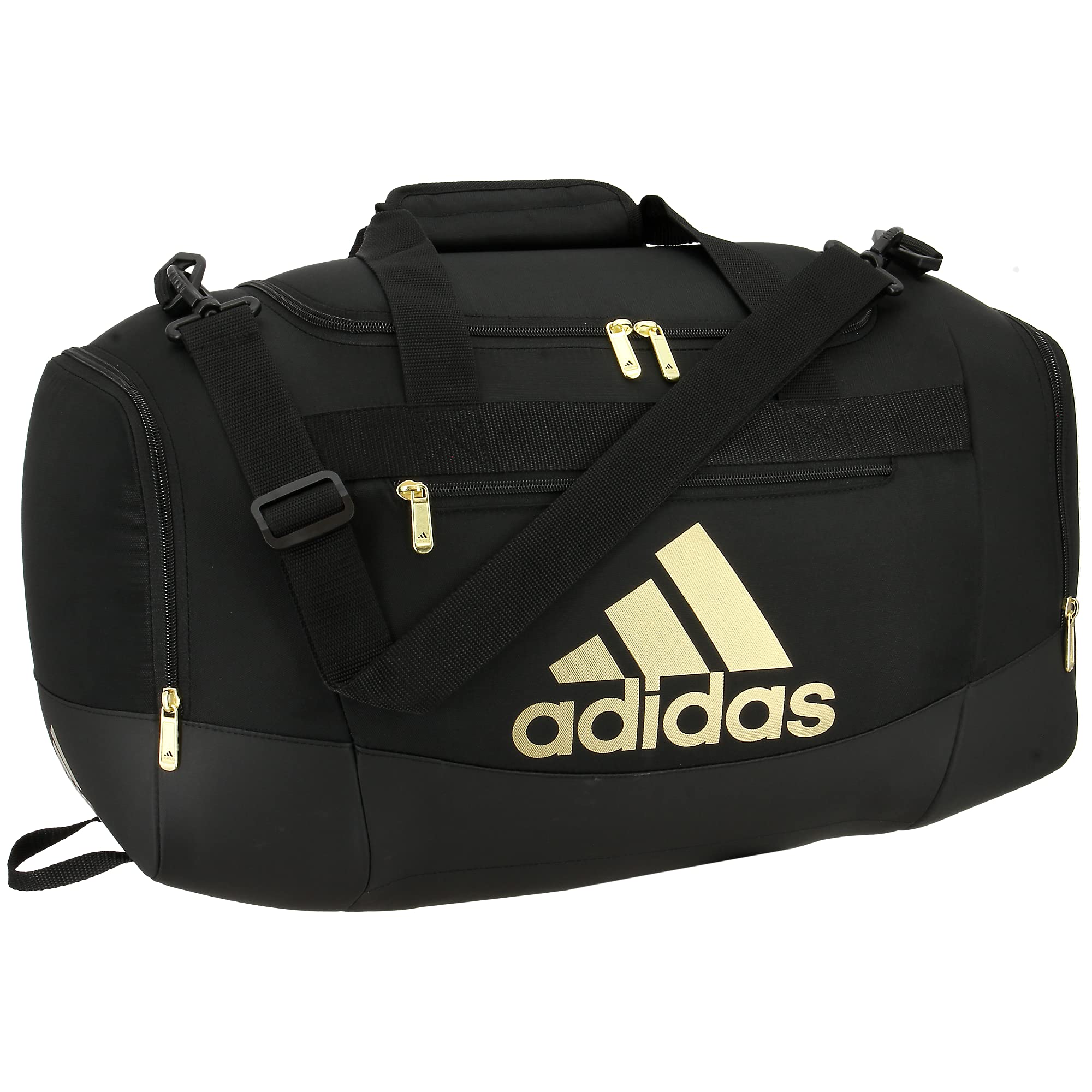 adidas Unisex Defender 4 Small Duffel Bag, Black/Gold Metallic, One Size