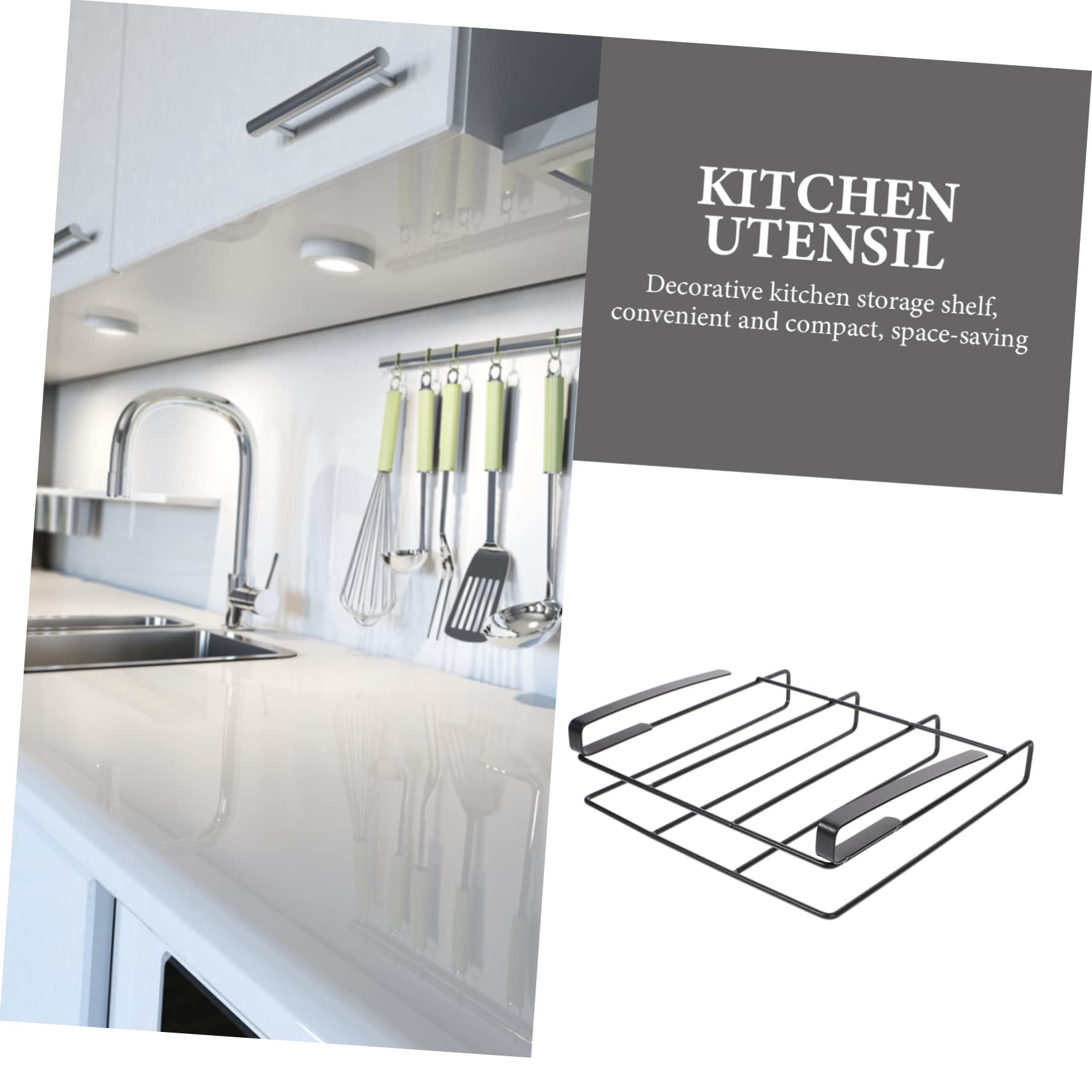 AlTurn Hanging Chopping Board Rack Cooking Utensils Holder Hanging Drying Rack Metal Shelves Under Shelf Cutting Board Holder Bakeware Tray Dry Display Stand Pot Pan Lids Holder Cupboard