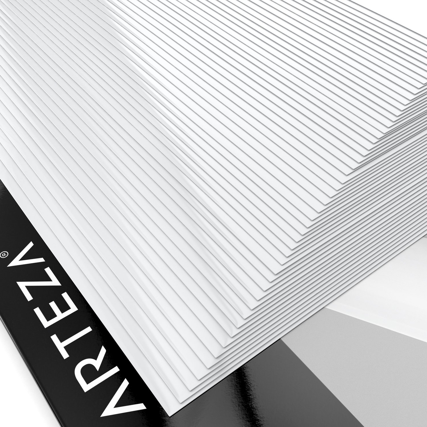 ARTEZA Self Adhesive Vinyl Sheets, 12 x 12 Inches, Pack of 50, Glossy White, Waterproof and Easy to Weed and Cut, SAV for DIY Projects