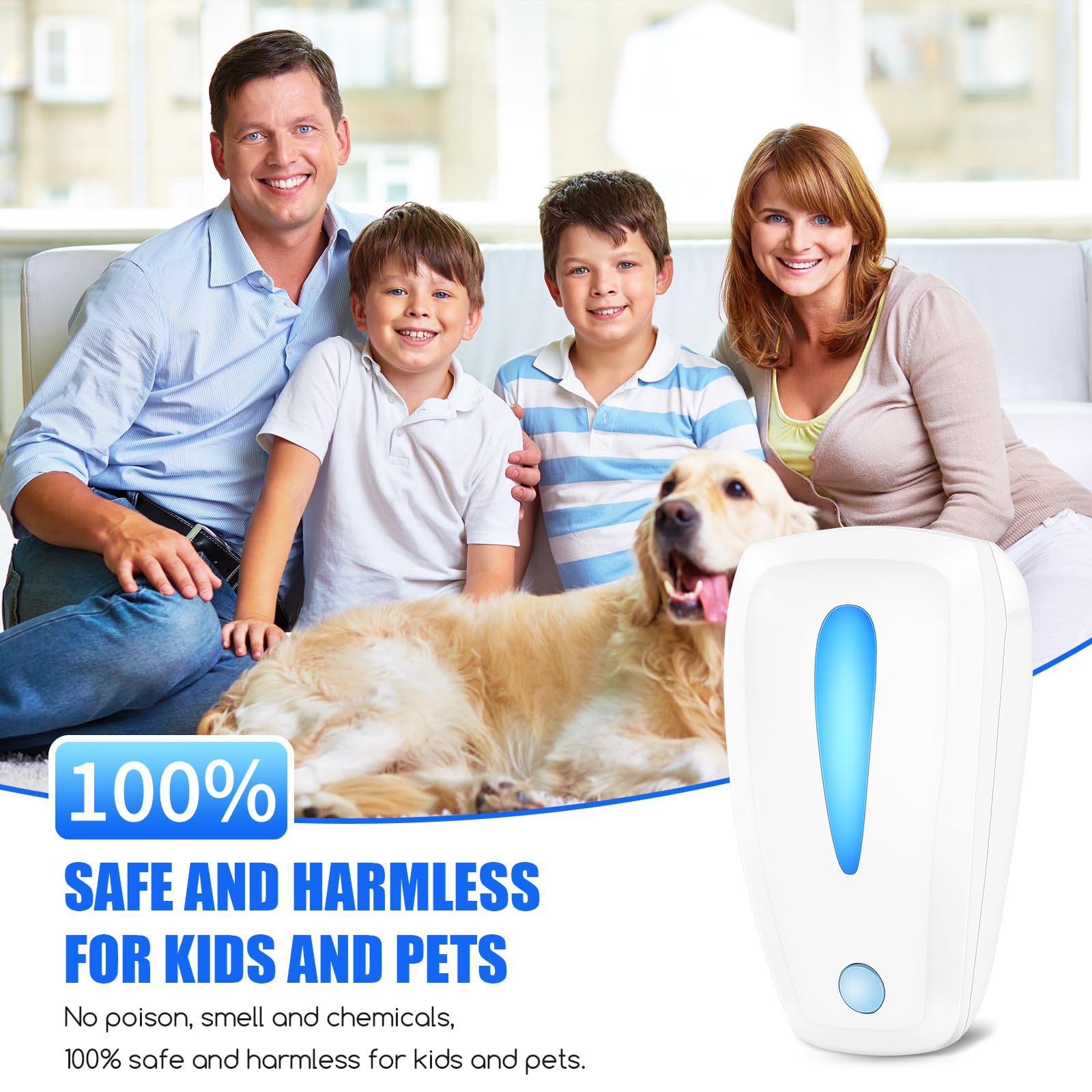 Ultrasonic Pest Repeller Plug in 6 Packs Ultrasonic Electronic Bug Repellent Indoor Pest Control Rat Repeller Mouse Repeller for Home Kitchen Office Warehouse for Mosquito Roach Mice Ant Spider