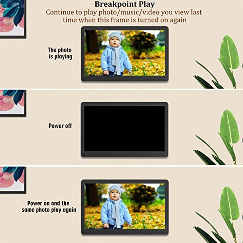 Atatat Digital Picture Frame 17.3 inch with Motion Sensor, 1920x1080 FHD Screen, Digital Photo Frame Support 1080P Video, Music, Slideshow, Breakpoint Play, Auto-Rotate,Calendar, 16:9, Black