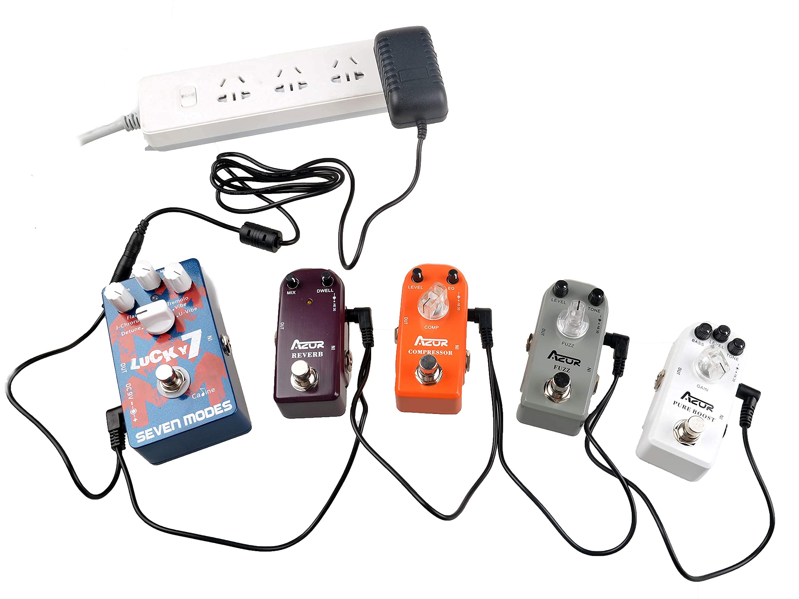 AZOR Pedal Power Adapter with Pure Boost Guitar Effect Pedal Micro Clean Boost with True Bypass