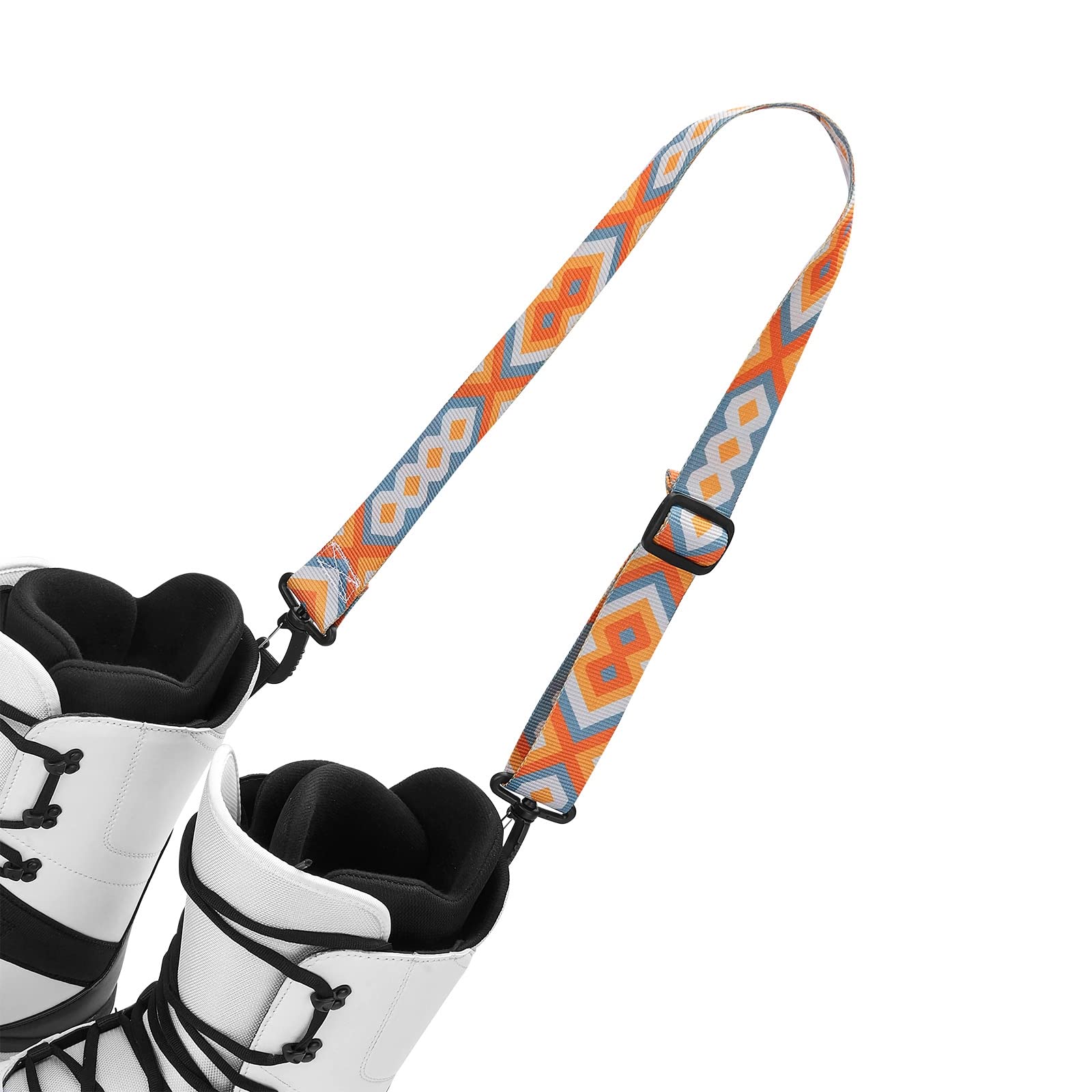 AzReference Ski and Boot Carrier Straps, Adjustable Shoulder Sling Leash, Roller Skate Leash for Skiing, Snowboarding, Ice Skates and Rollerblades (Yellow Blue)