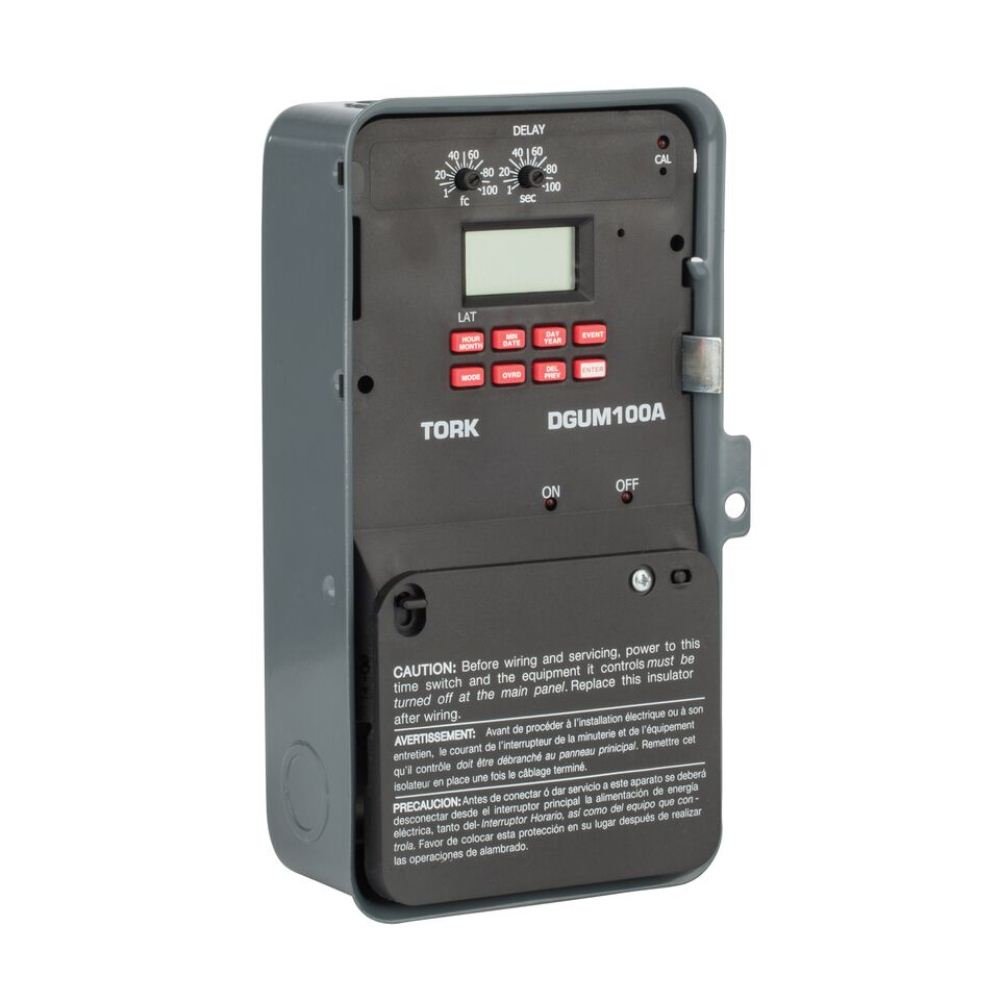 NSI DGUM100A-Y Series DGU Lighting Control with Photo/Override Input Control Time Switch, Metal Indoor NEMA 1 Enclosure, 120-277 VAC 50/60 Hz Input Supply, SPDT Momentary Output Contact