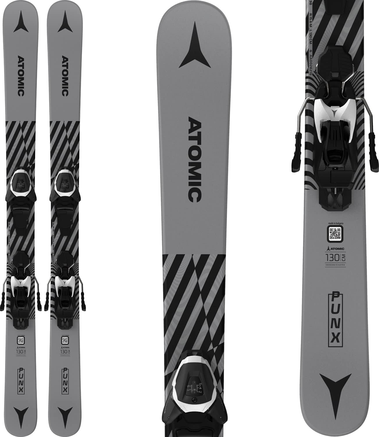 Atomic Punx Jr 140-150 + L 6 Gw Skiing, Youth Unisex, AASS02504140, Grey (Grey), 140 cm